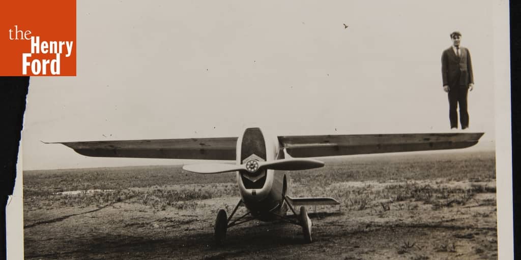 Pilot Howard Rinehart Standing on Wing of the Dayton Wright RB-1 Racer, August 1920 - The Henry Ford