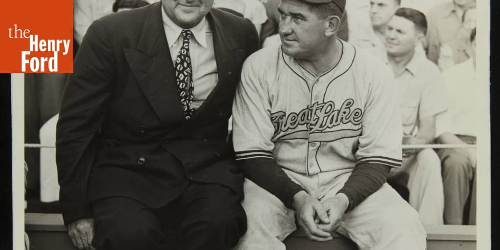 Ty Cobb and Mickey Cochrane at Baseball Game between the Great Lakes ...