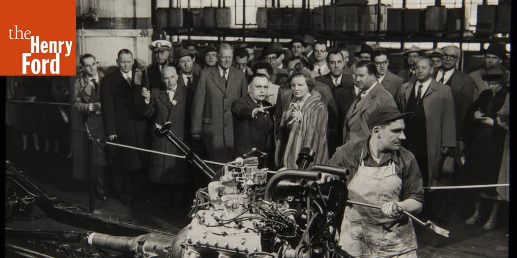 Henry Ford II and Queen Juliana Touring the Ford Rouge Plant Assembly ...
