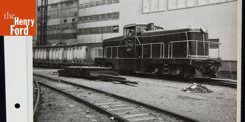 Ford Rouge Plant Diesel Locomotive Hauling Steel Molds near Open Hearth ...