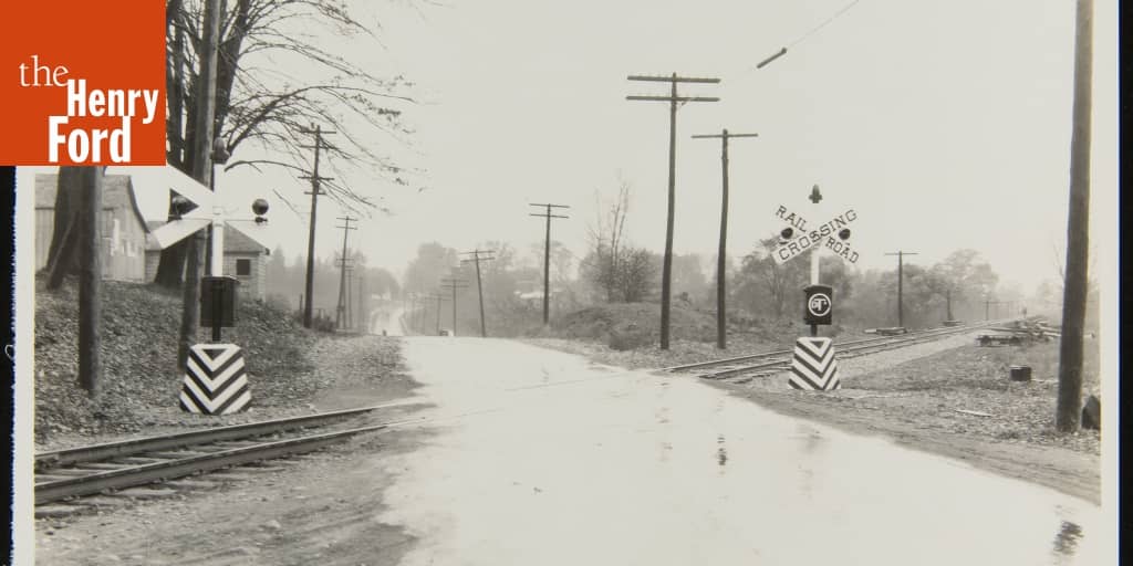 Railroad Crossing, Detroit, Toledo, and Ironton Railroad, October 1925 ...