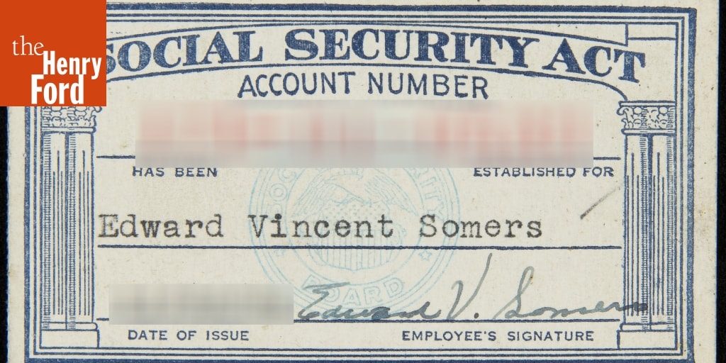 Social Security Card for Edward Vincent Somers, Issued November 30 ...