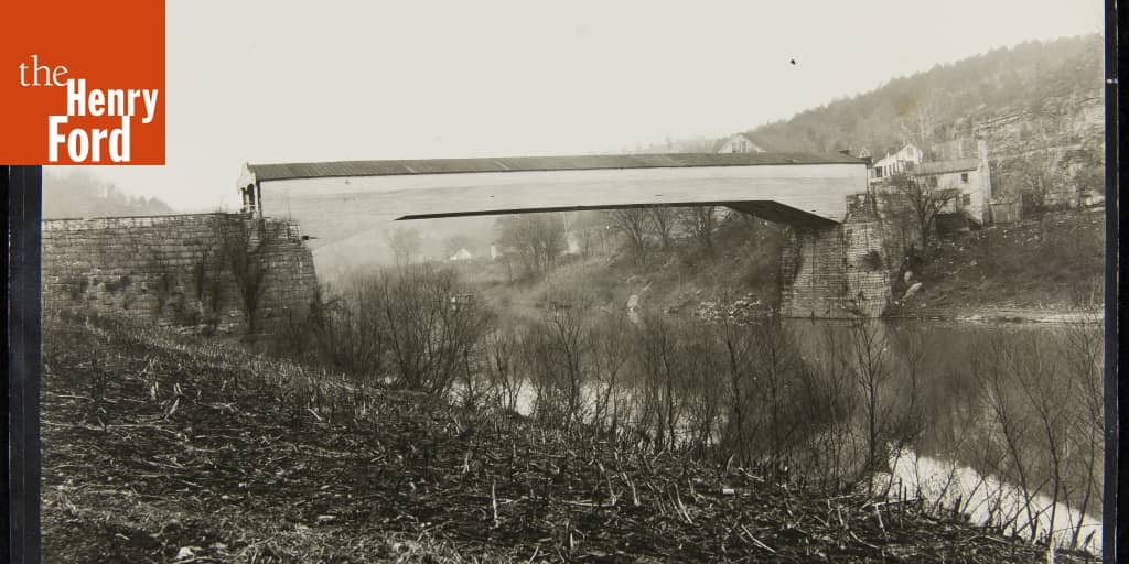 Covered Bridge across a Stream in Lexington, Kentucky, 1923-1924 - The ...