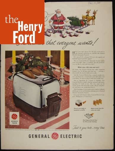 Advertisement for General Electric Streamlined Automatic Toaster, "The ...