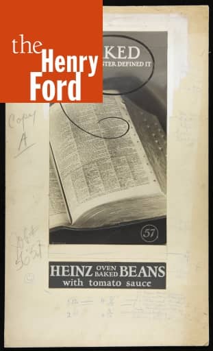 Layout for Heinz Baked Beans Advertising Using Webster's Dictionary ...