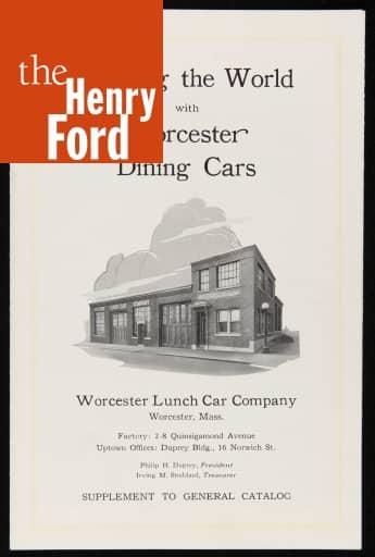 Worcester Lunch Car Company Catalog Supplement, "Serving the World with ...