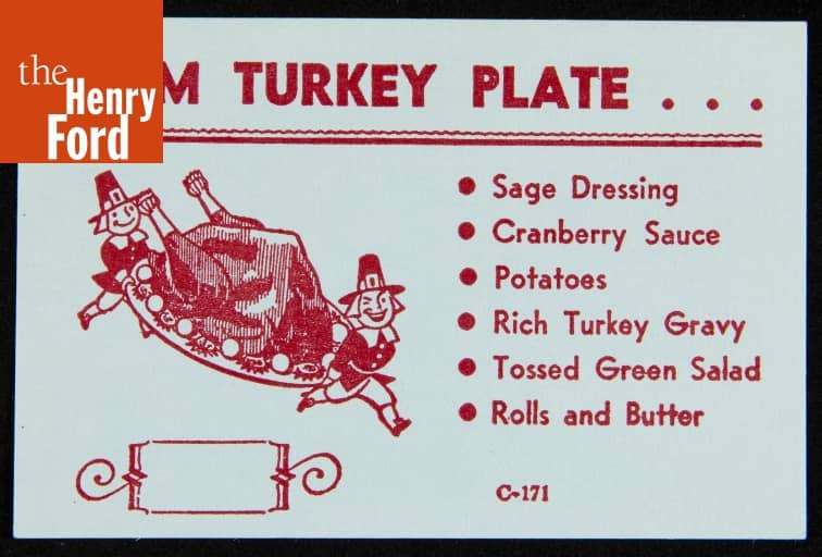 Menu-Insert Card, "Tom Turkey Plate...," 1950-1970 - The Henry Ford