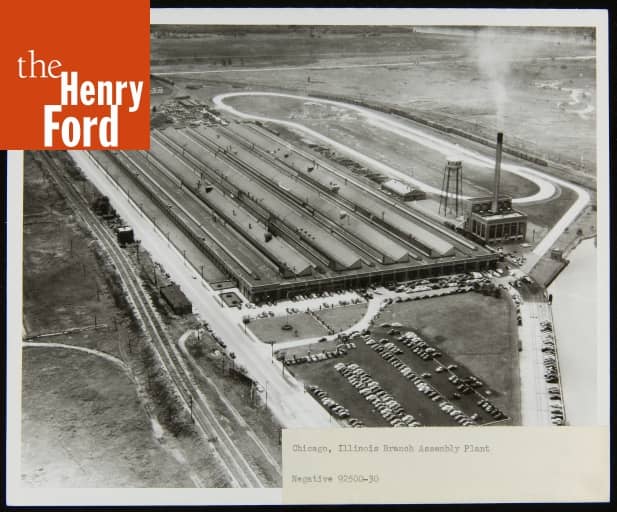 Aerial View of Ford Motor Company Branch in Chicago, Illinois, 1948 ...