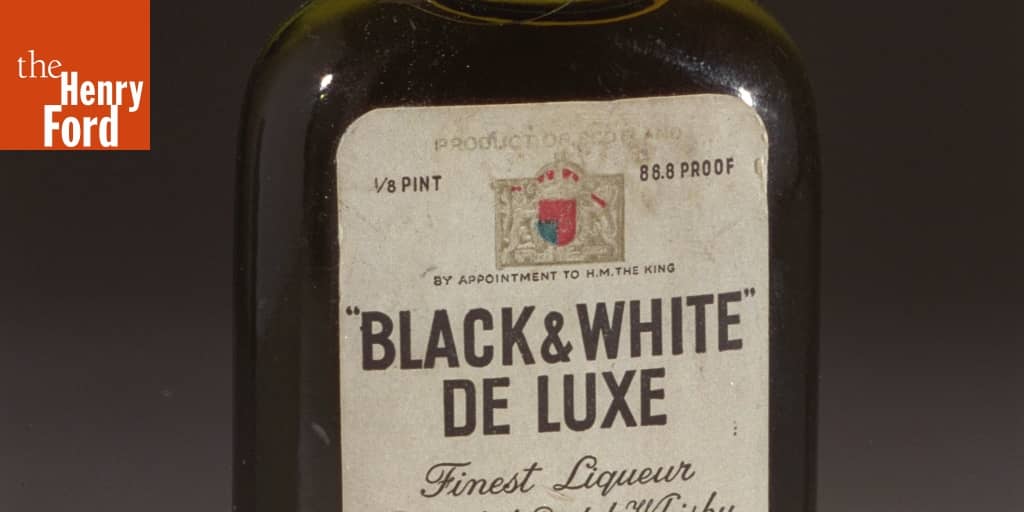 Bottle of Bootleg "Black & White De Luxe" Blended Scotch Whiskey, 1915 ...