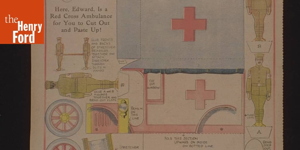 World War I Red Cross Ambulance Cut-Out Paper Toy, December 9, 1917 ...
