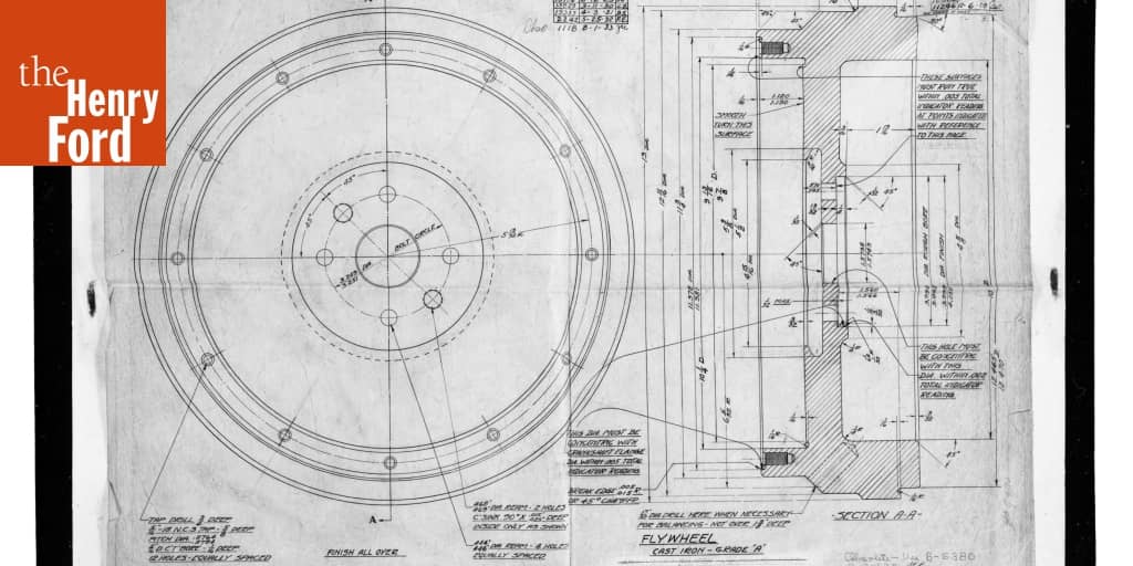 Drawing, "Flywheel," Ford Model A, August 1, 1933 - The Henry Ford