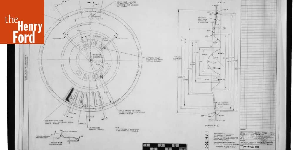 Drawing, "Cap - Wheel Hub," Ford Automobile, December 5, 1955 - The ...
