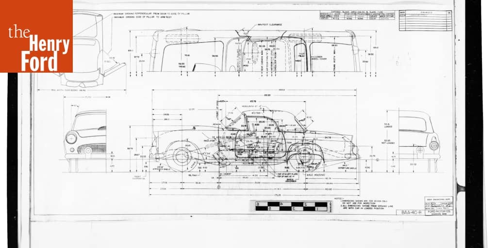 Drawing, Body Dimensions, 1955 Ford Thunderbird, October 22, 1954 - The ...