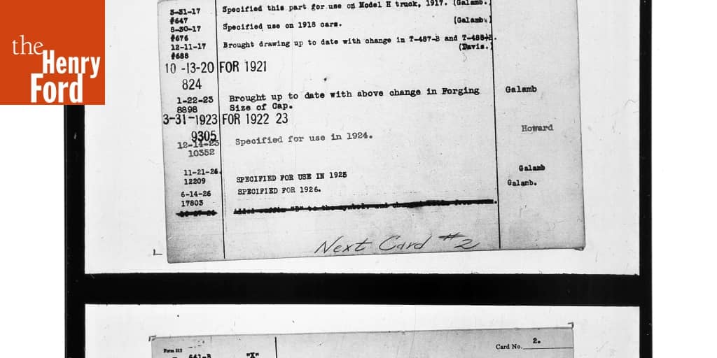 Engineering Release Notes, "Connecting Rod Assembly," Ford Model T ...