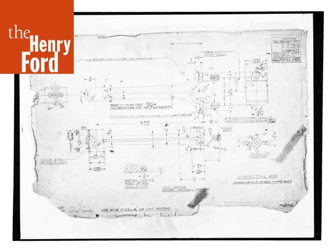 Drawing, "Connecting Rod, Finish," Ford Model T, February 28, 1927 ...