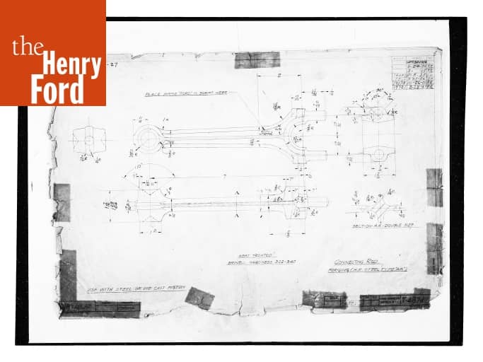 Drawing, "Connecting Rod, Forging," Ford Model T, February 28, 1927 ...