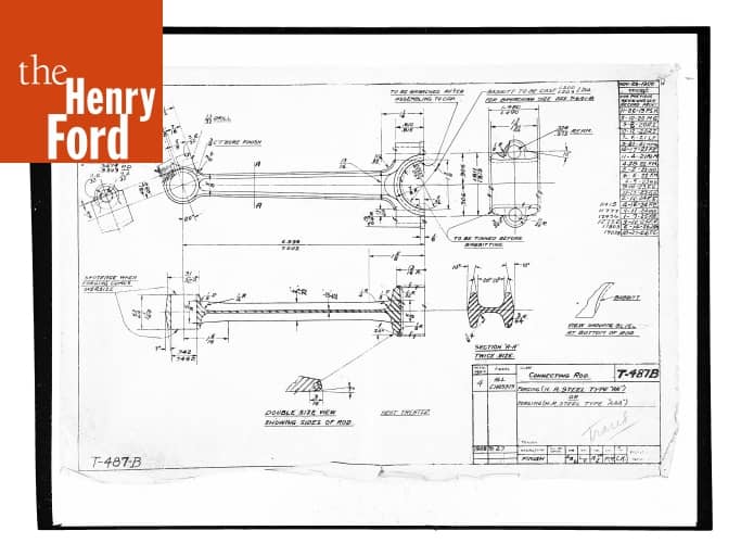 Drawing, "Connecting Rod, Finish," Ford Model T, October 27, 1926 - The ...