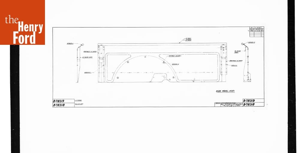 Drawing, "Side Panel Assembly," Ford Automobile, April 6, 1932 - The ...
