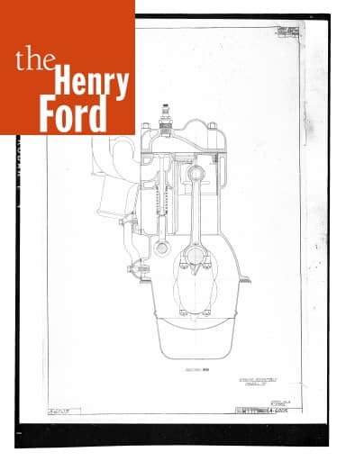 Drawing, "Engine Assembly, Rear View, Sheet No. 3," Ford Model A ...