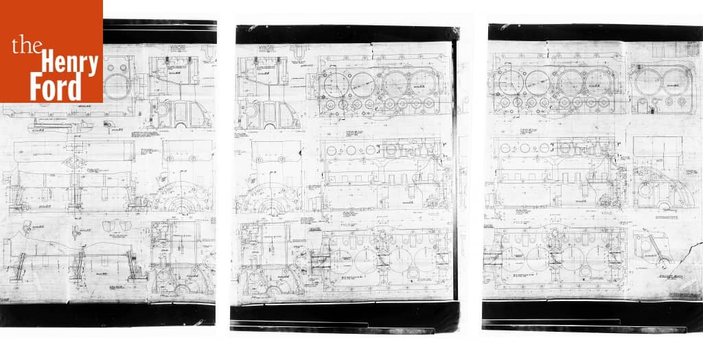 Drawing, "Cylinder Block," Ford Model A, March 15, 1928 - The Henry Ford