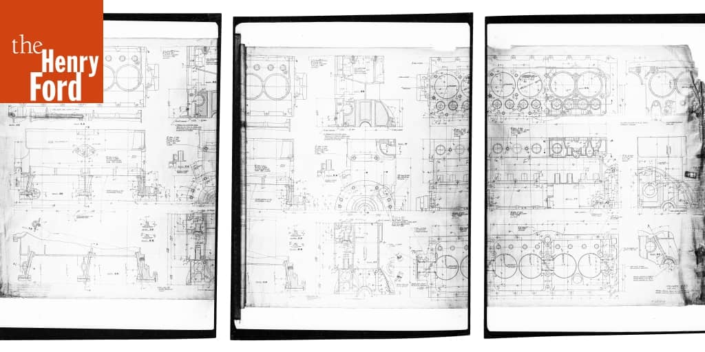 Drawing, "Cylinder Block," Ford Model A, October 1, 1929 - The Henry Ford