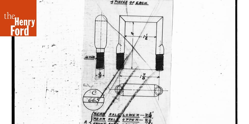 Drawing, "Rear Axle," Ford Model C, April 16, 1903 - The Henry Ford