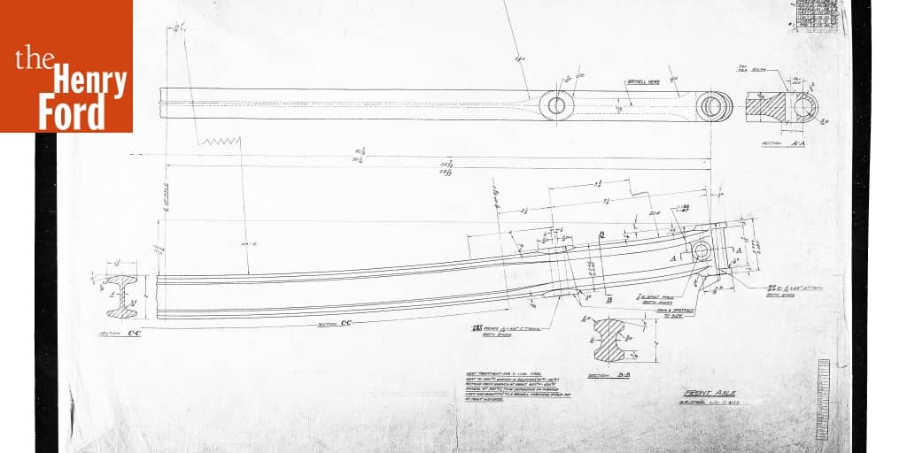 Drawing, "Front Axle," Ford Model A, September 19, 1941 - The Henry Ford