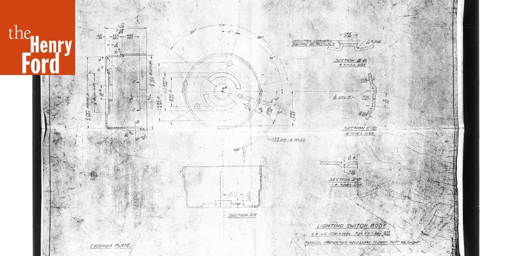 Drawing, "Lighting Switch Body," Ford Model A, May 22, 1929 - The Henry ...