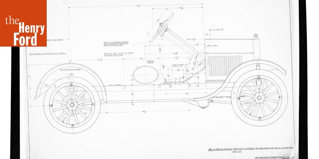 Drawing, "Sketch Showing Important Dimensions on Chassis for Body ...