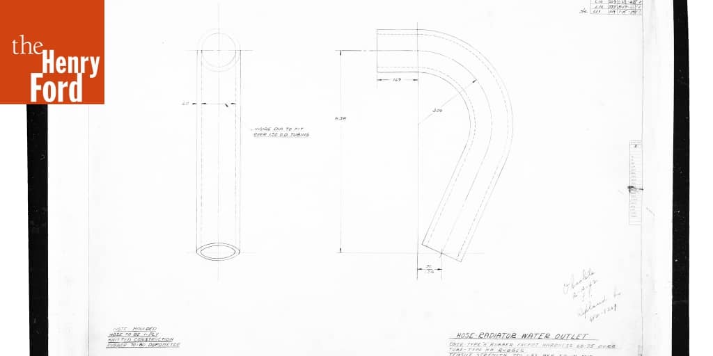 Drawing, "Hose - Radiator Water Outlet," Ford GPW, December 14, 1942 ...