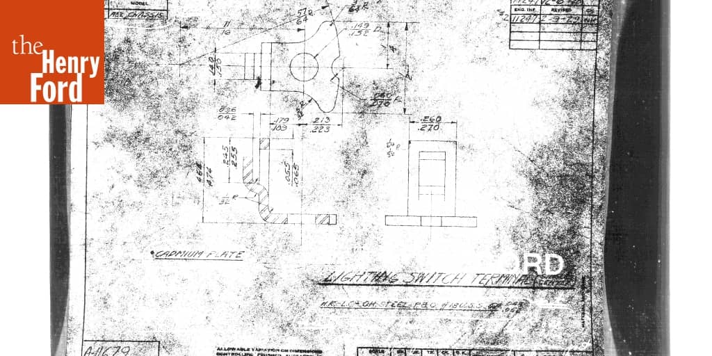 Drawing, "Lighting Switch Terminal (Single Center)," Ford Model A ...