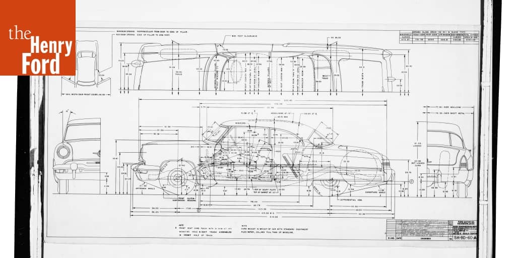Drawing, Ford Automobile, December 5, 1952 - The Henry Ford