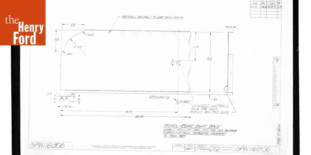 Drawing, "Panel - Rear Seat Back," Ford GPW, December 27, 1941 - The ...