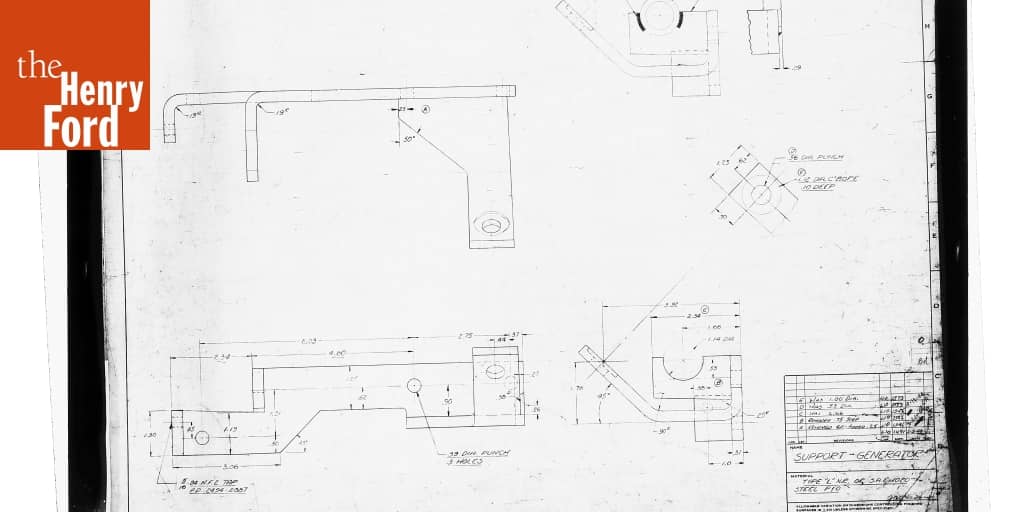 Drawing, "Support - Generator," Ford GPW, April 11, 1944 - The Henry Ford