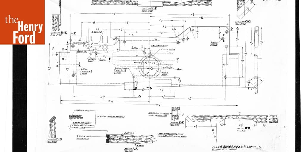 Drawing, "Floor Board Ass'y #1 Complete," Ford Automobile, July 20 ...