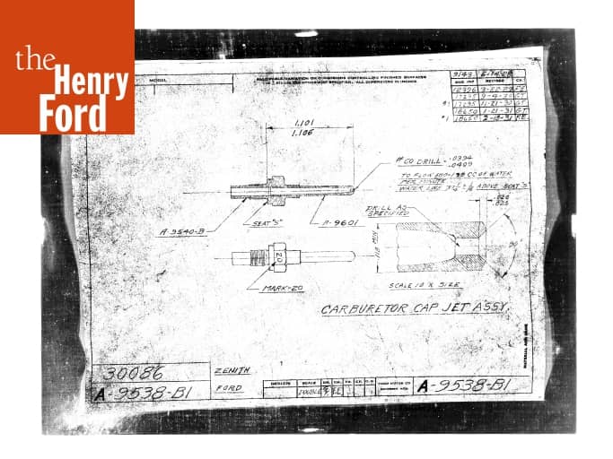 Drawing "Carburetor Cap Jet Assy.," Ford Model A, February 18, 1931 ...