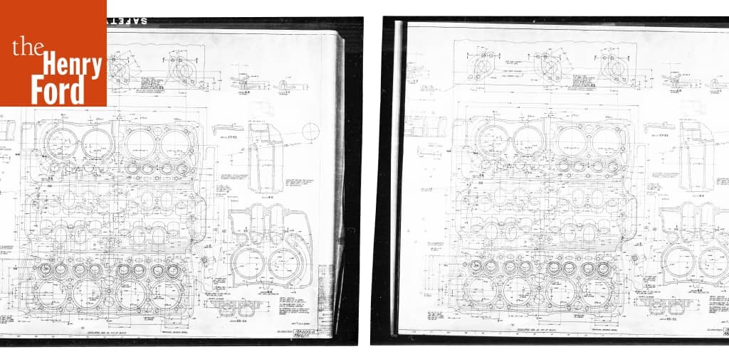 Drawing, "Block - Cylinder, Sheet #1," Ford Flathead V-8 Engine, May 16 ...