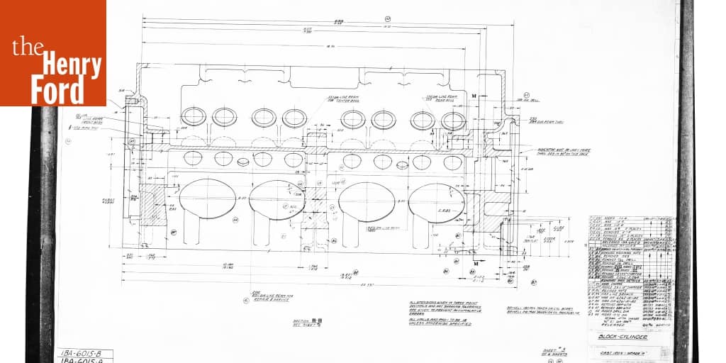 Drawing, "Block - Cylinder, Sheet #3," Ford Flathead V-8 Engine, July ...