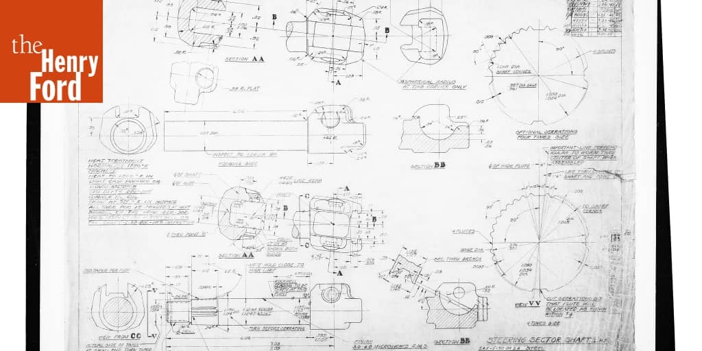 Drawing, "Steering Sector Shaft (L.H.D.)," Ford Automobile, April 29 ...