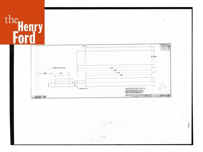 Drawing, "Floor Cross Sill - Center," Ford Model A, January 25, 1932 ...