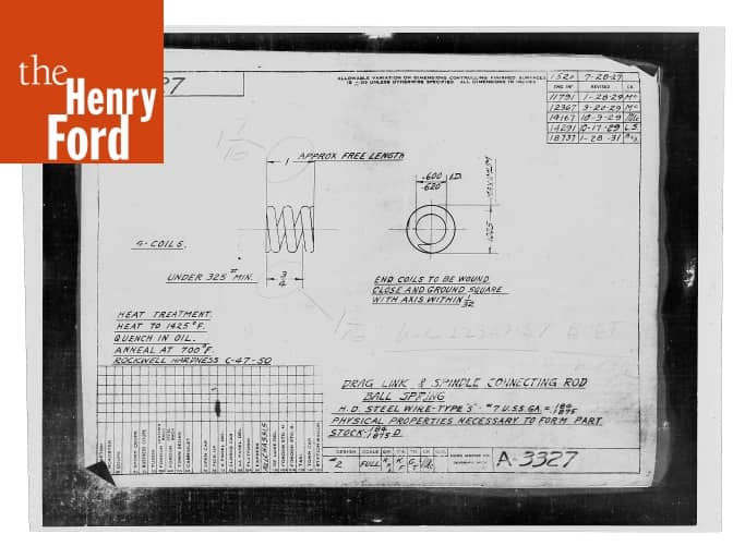 Drawing, "Drag Link & Spindle Connecting Rod Ball Spring," Ford Model A ...