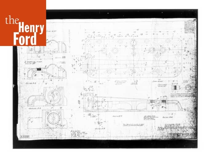 Drawing, "Cylinder Head," Ford Model A, January 19, 1929 - The Henry Ford
