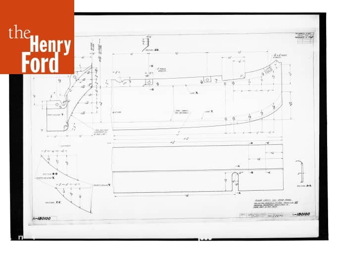 Drawing, "Floor Cross Sill Rear Panel," Ford Model A, August 6, 1930 ...