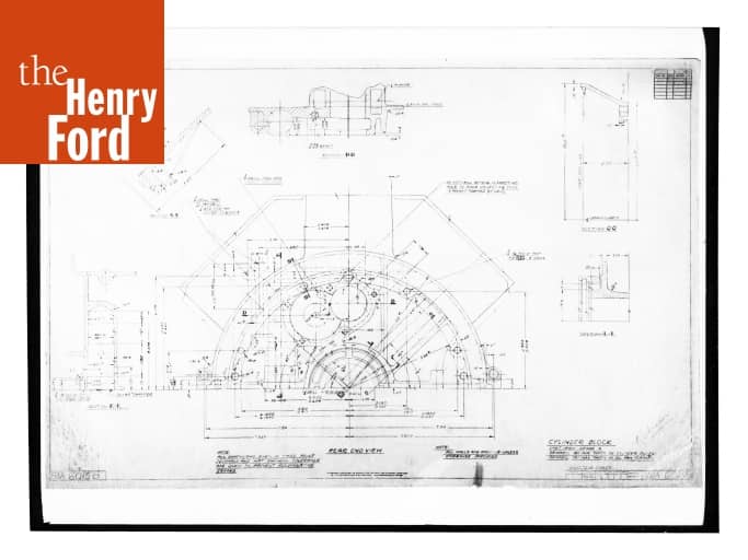 Drawing, "Cylinder Block, Sheet 5," Ford Automobile, June 3, 1938 - The ...
