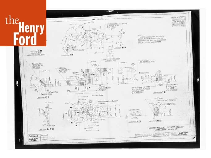 Drawing, "Carburetor Upper Body," Ford Model A, December 19, 1929 - The ...