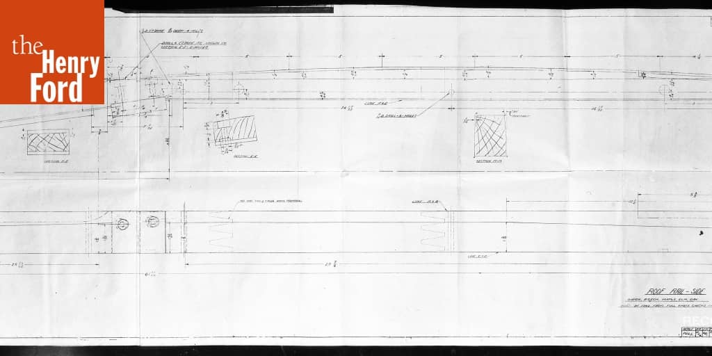 Drawing, "Roof Rail - Side," Ford Model A, August 3, 1928 - The Henry Ford