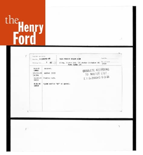 Engineering Release Notes, Back Window Frame Side, Ford Model A, 1929 ...