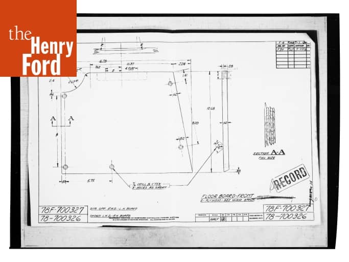 Drawing, "Floor Board - Front," Ford Automobile, July 24, 1936 - The ...