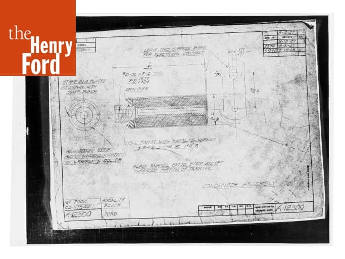 Drawing, "Condenser Assembly," Ford Model A, August 15, 1928 - The ...