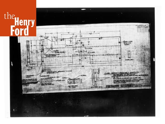 Drawing, "Floor Board #1 Assembly Complete," Ford Model A, September 12 ...